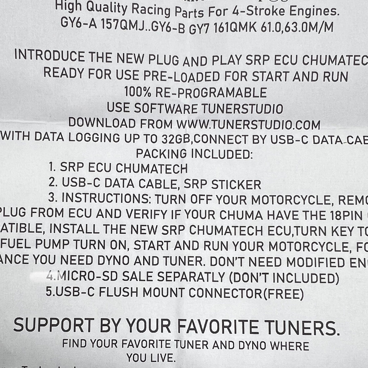 ECU Racing Kit SRP Tank 200Efi / Maxuma 200 Efi – BEBE MOTOR SUPPLY