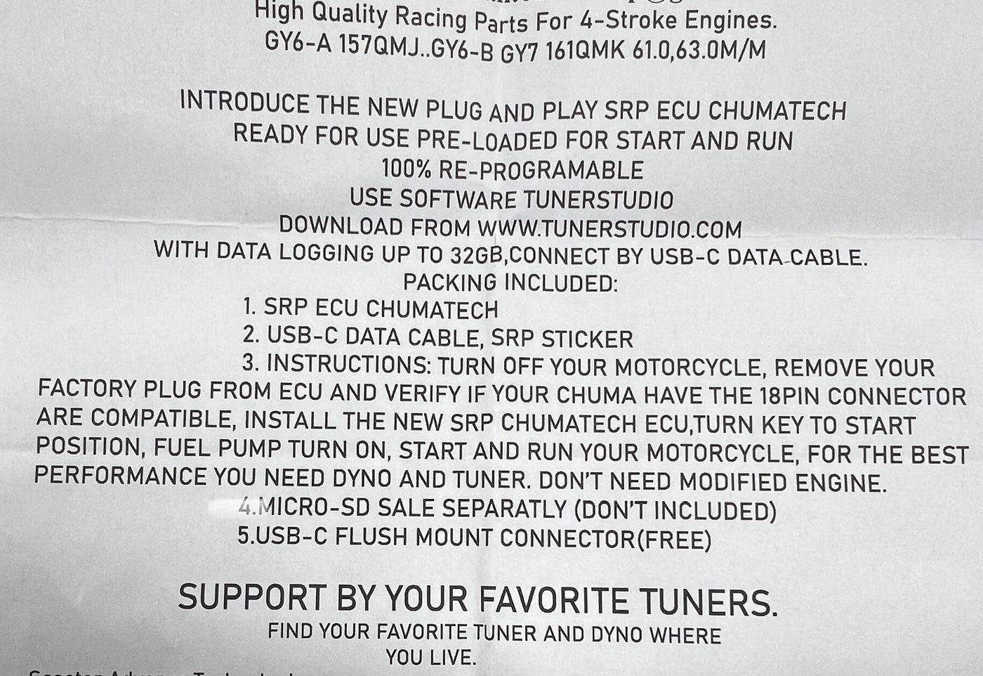 ECU Racing Kit SRP Tank 200Efi / Maxuma 200 Efi – BEBE MOTOR SUPPLY